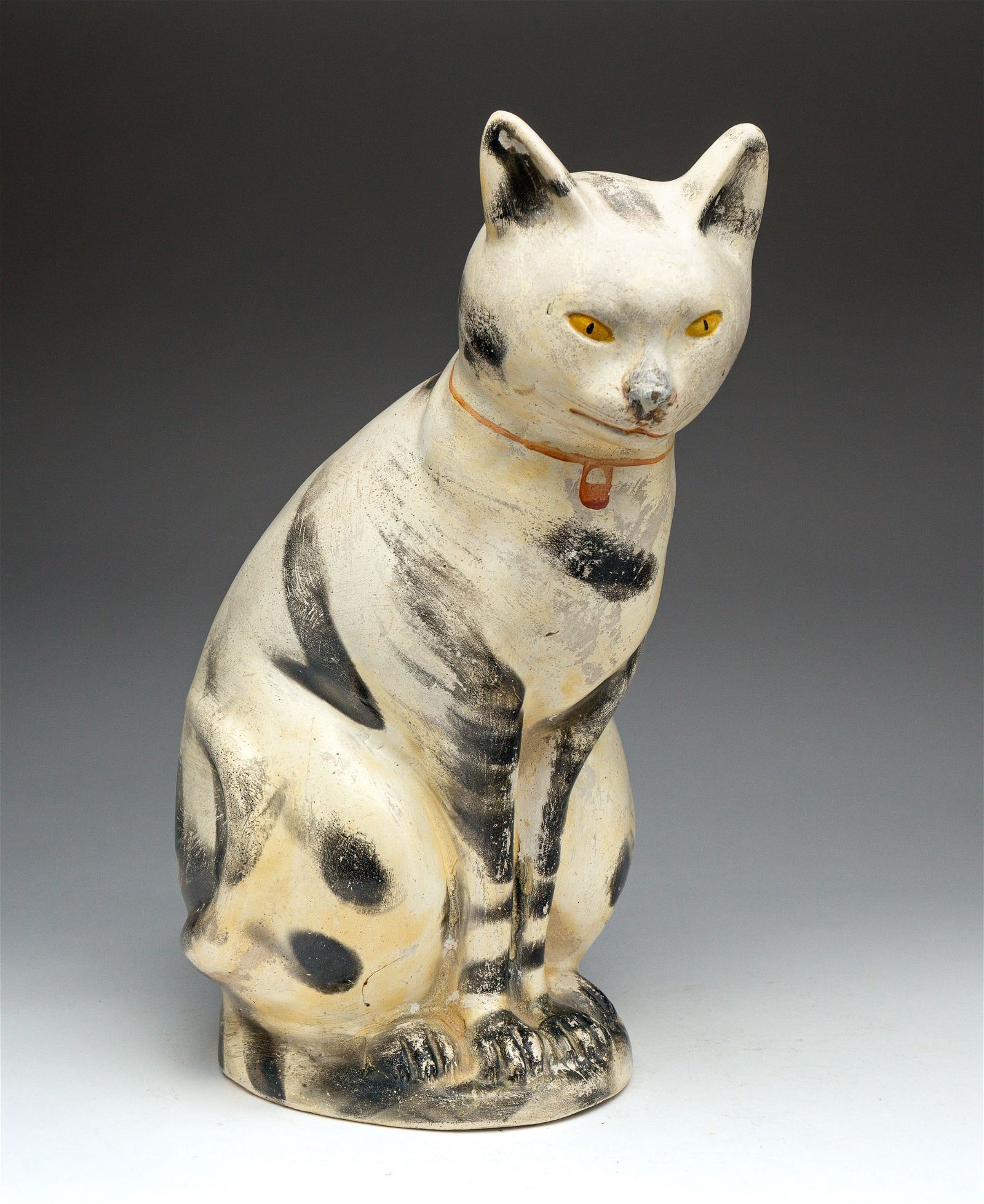 American School, 19th Century | LARGE CHALKWARE CAT | MutualArt