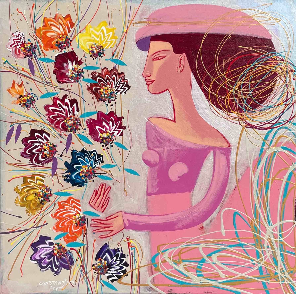 Constantine Popov | Woman with Flowers - Adagio Appassionato | MutualArt