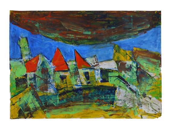 Ram Kumar | A RAM KUMAR, INDIAN, CONTEMPORARY ACRYLIC ON PAPER PAINTING ...