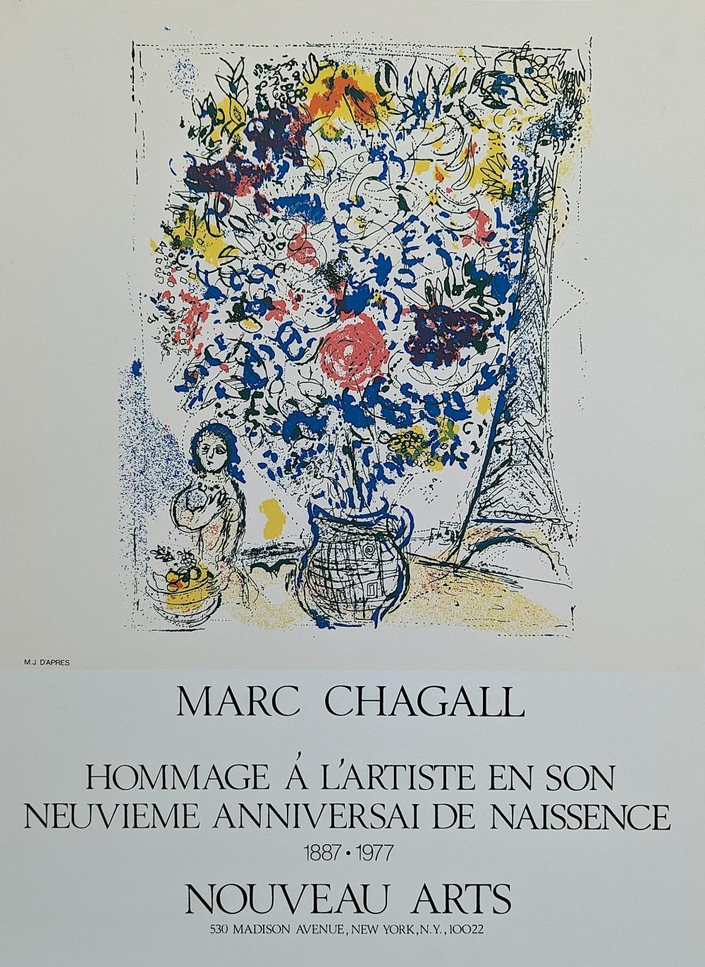 Marc Chagall | Original Poster MARC CHAGALL Printed 1977 M.J D'APRES ...