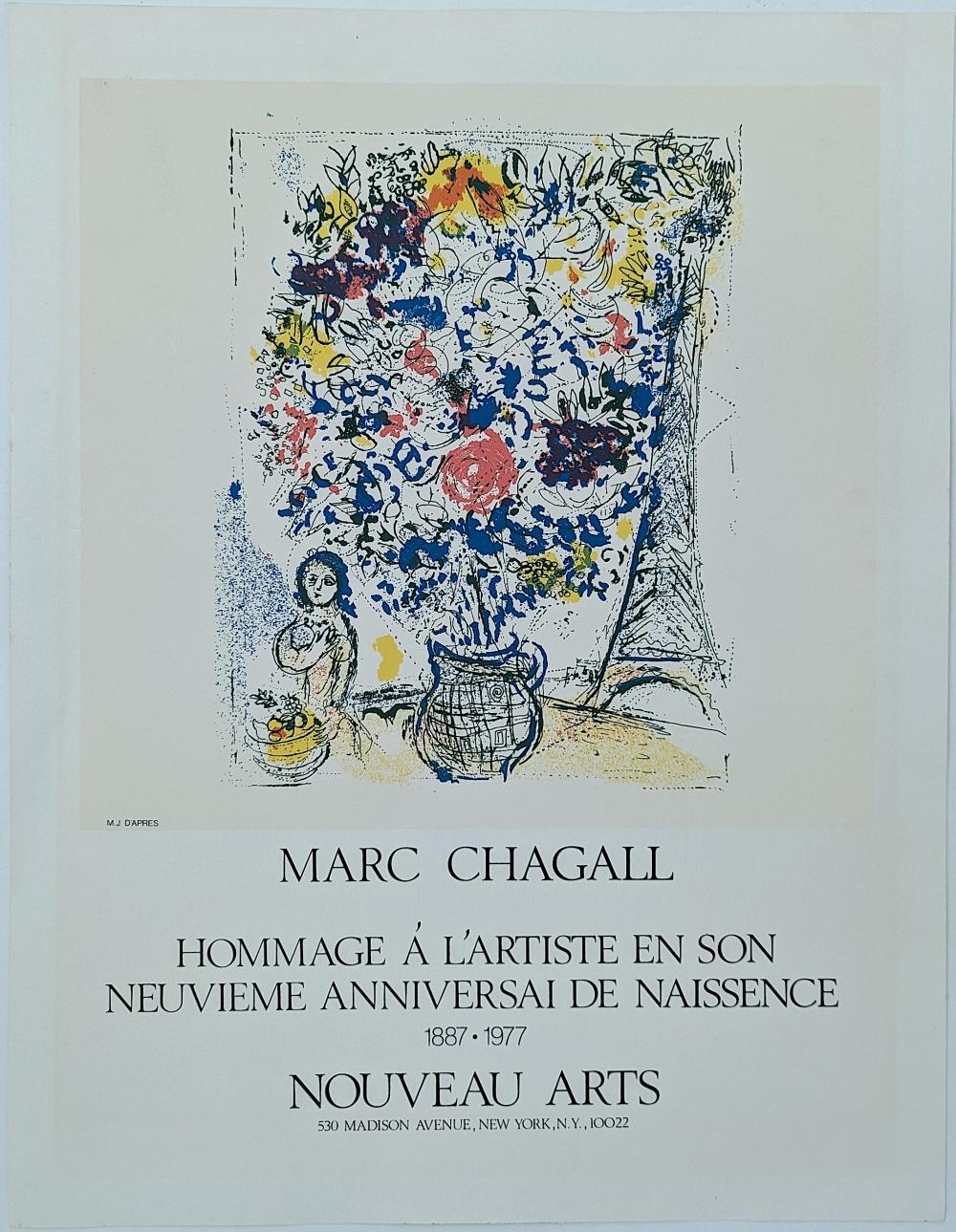 Marc Chagall | Original Poster MARC CHAGALL Printed 1977 M.J D'APRES ...
