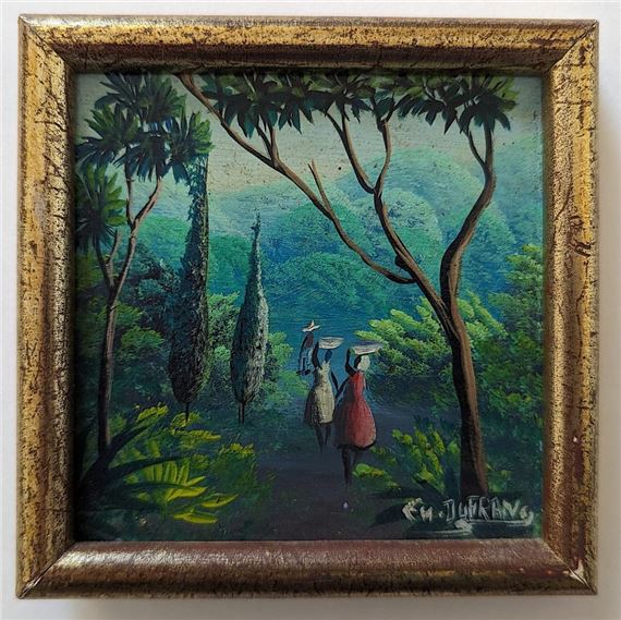 Charles Dufranc | CHARLES DUFRANC Haitian Artist Oil on Masonite 4.5 x ...
