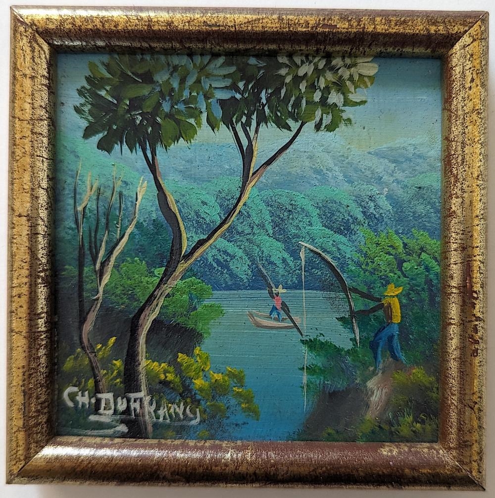Charles Dufranc | CHARLES DUFRANC Haitian Artist Oil on Masonite 4.5 x ...