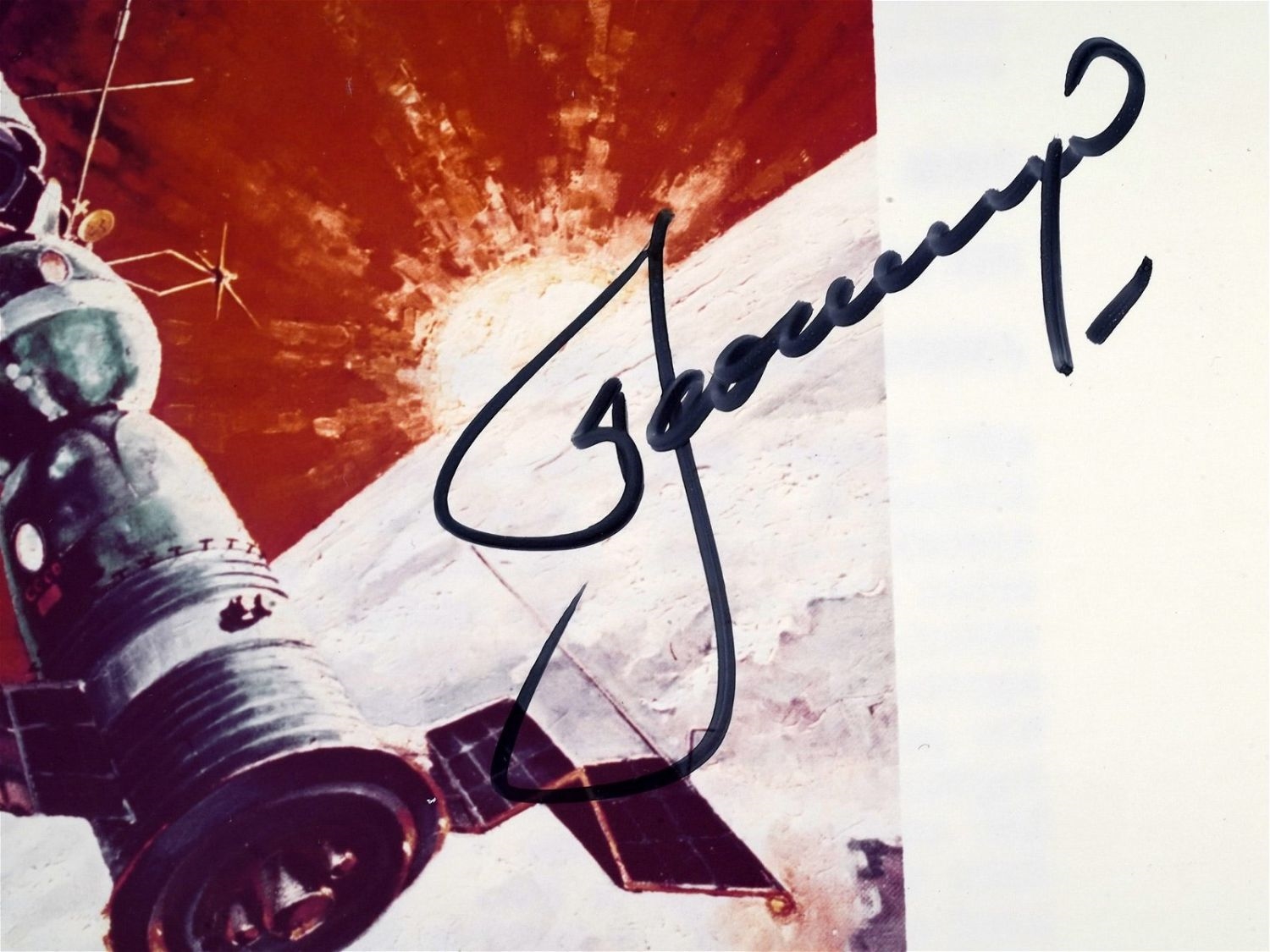 Aleksei Leonov | AN AUTOGRAPHED RED DOT COLOR PHOTO OF LEONOV PAINTING ...