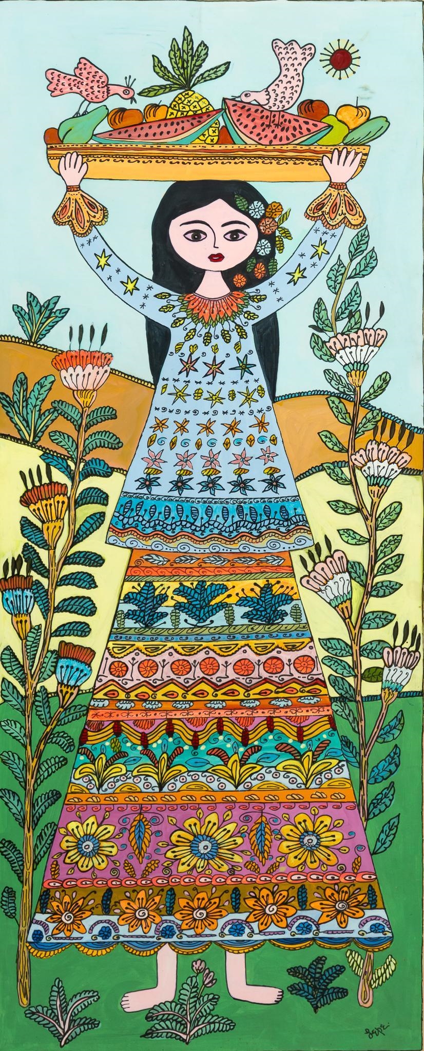 Manuel Lepe | Girl with Fruit | MutualArt