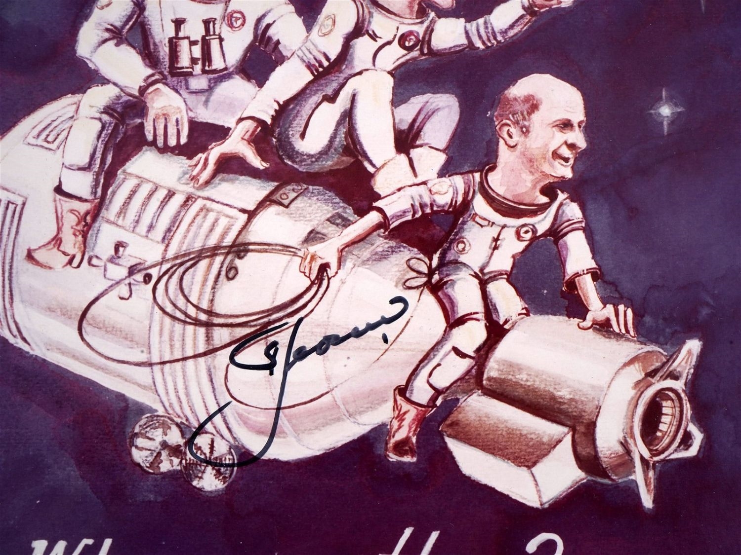 Aleksei Leonov | AN AUTOGRAPHED RED DOT COLOR PHOTO PORTRAYING AMERICAN ...