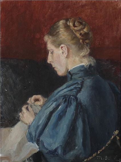 Marie Sandholt | Elna i sin Stue i Thjöge Borgmesterbolig (1896 ...