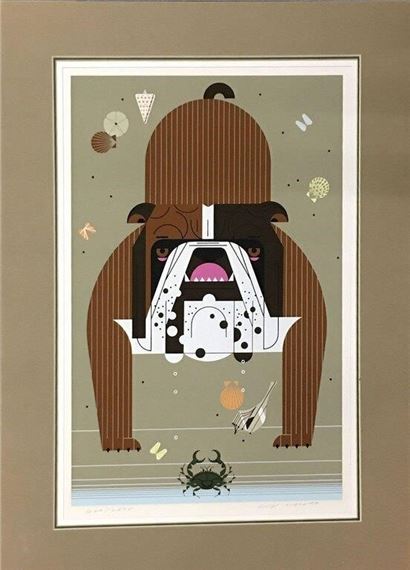 Charles Harper | Charles Harper Lithograph, Bulldog & Crab | MutualArt