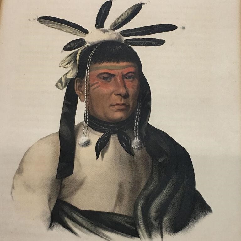 James G. Clark | James G. Clark Colored Engraving, Amiskquew (1843 ...