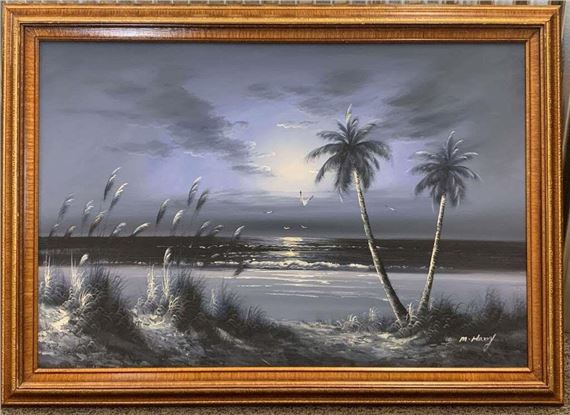 M. Harry | M. Harry Oil On Canvas, Tropical Scene | MutualArt