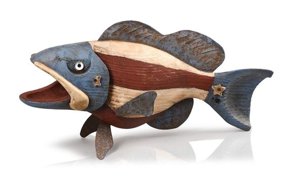 Robert Allen Francis | Patriotic Wood Painted Fish, Signed RAF | MutualArt