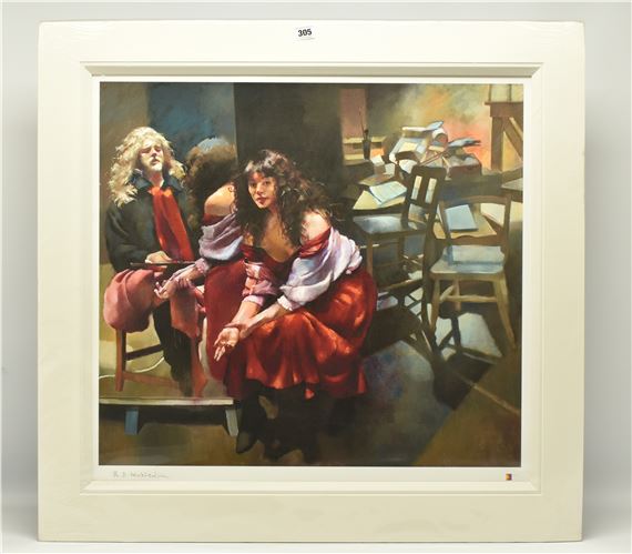 Robert Lenkiewicz | THE PAINTER WITH KAREN IN THE STUDIO | MutualArt
