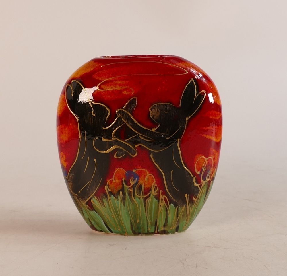 Anita Harris | Anita Harris Boxing Hares Purse Vase, Gold Signed ...