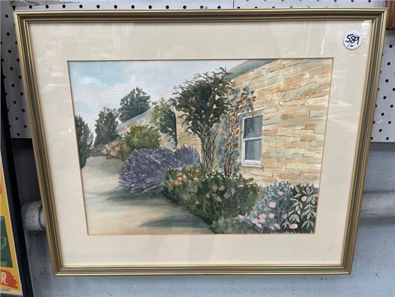 Joan Pearce | JOAN PEARCE WATERCOLOUR - GARDEN BEAUFRONT - ROSS | MutualArt