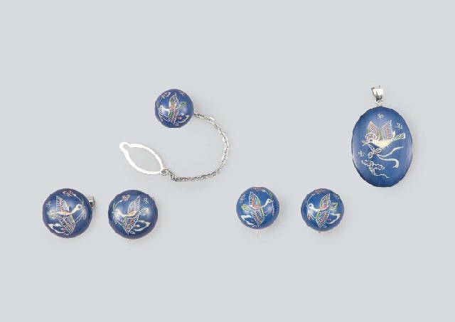 Fumiyuki Yoshida | Ivory bachiru cuffs with Shosoin traditional design ...