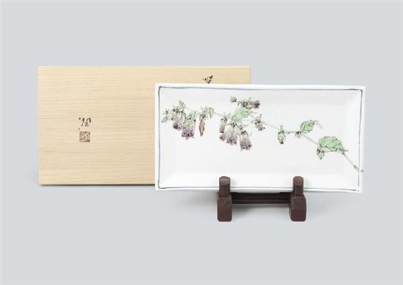 Jun‏ Takegoshi | Rectangular plate with design of bellflower (2017) | MutualArt