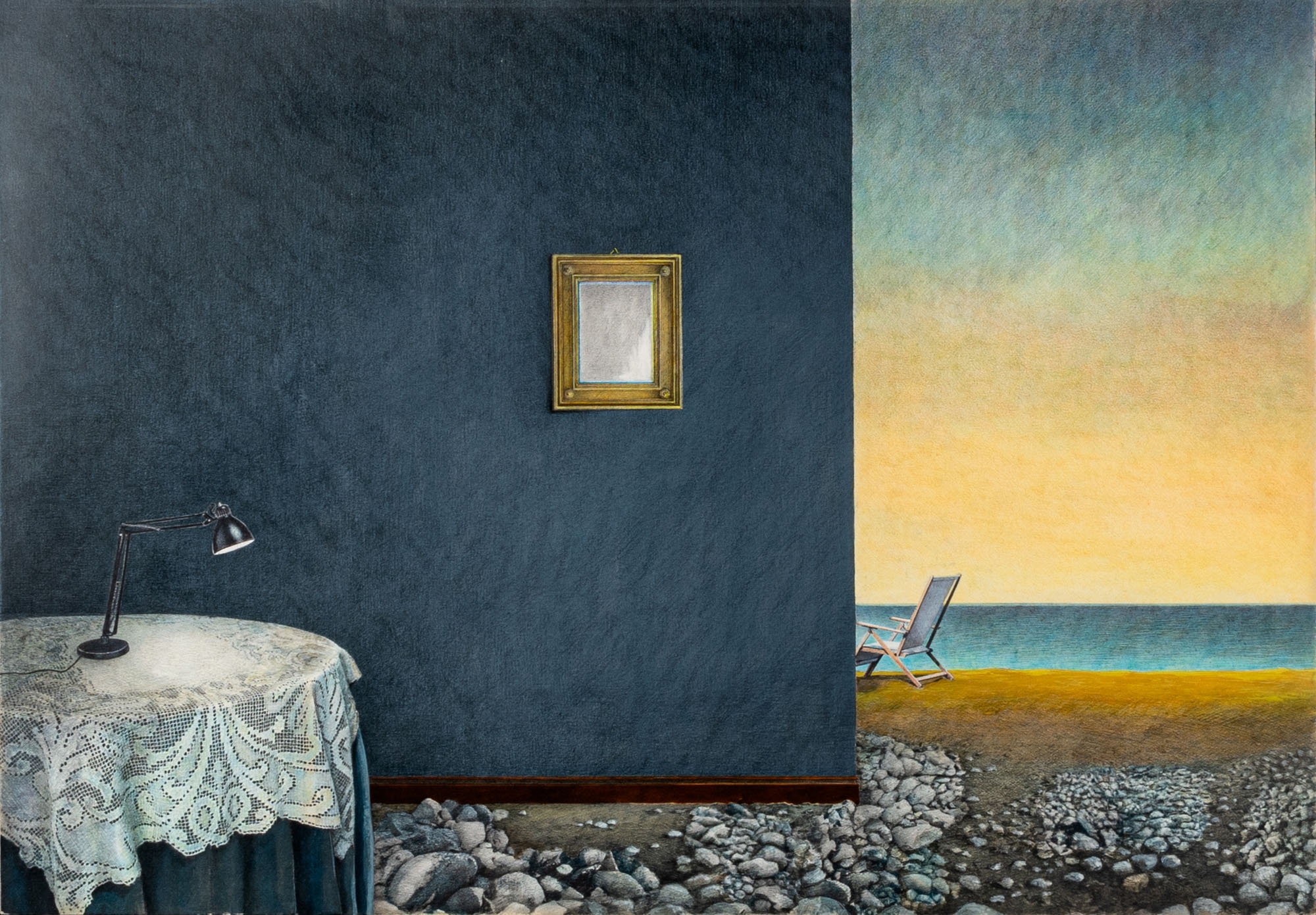 Athos Collura | Interno/esterno con sassi (1969) | MutualArt
