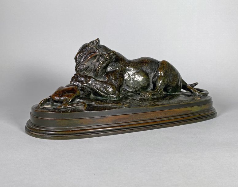 Antoine-Louis Barye | Tiger devouring a gazelle | MutualArt