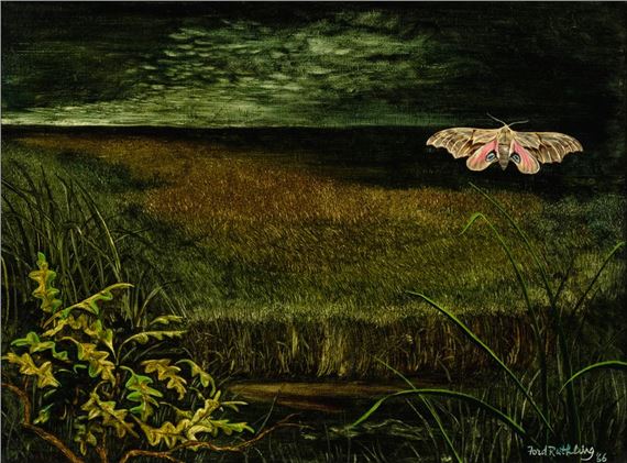 Ford Ruthling | Field of Grain at Night with Moth | MutualArt