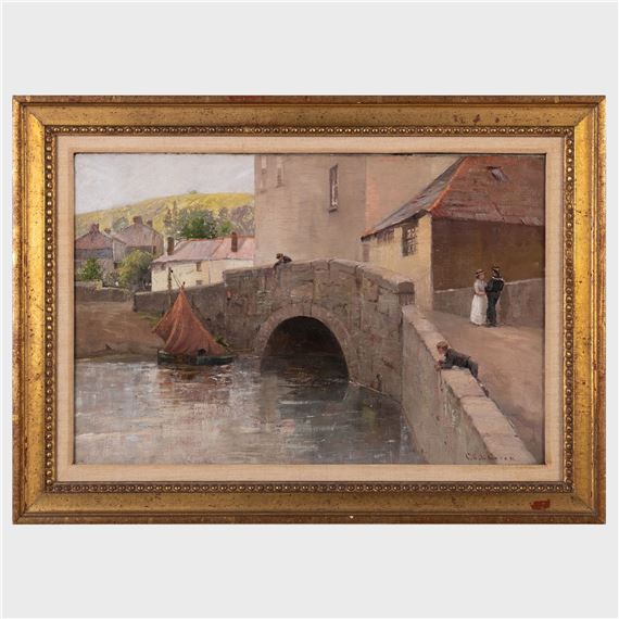 Charles Edwin Lewis Green | Figures on a Bridge | MutualArt