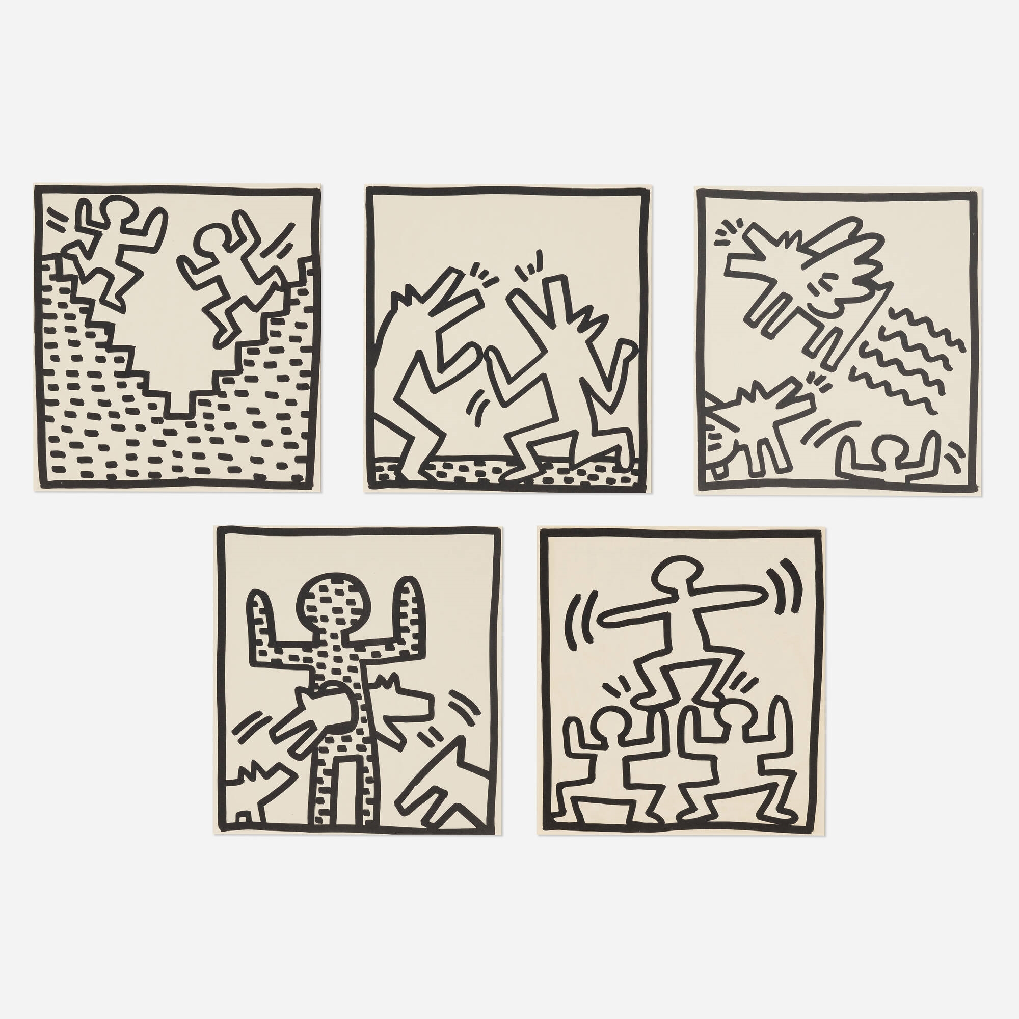 Keith Haring | Five coloring book plates from the Keith Haring catalog ...