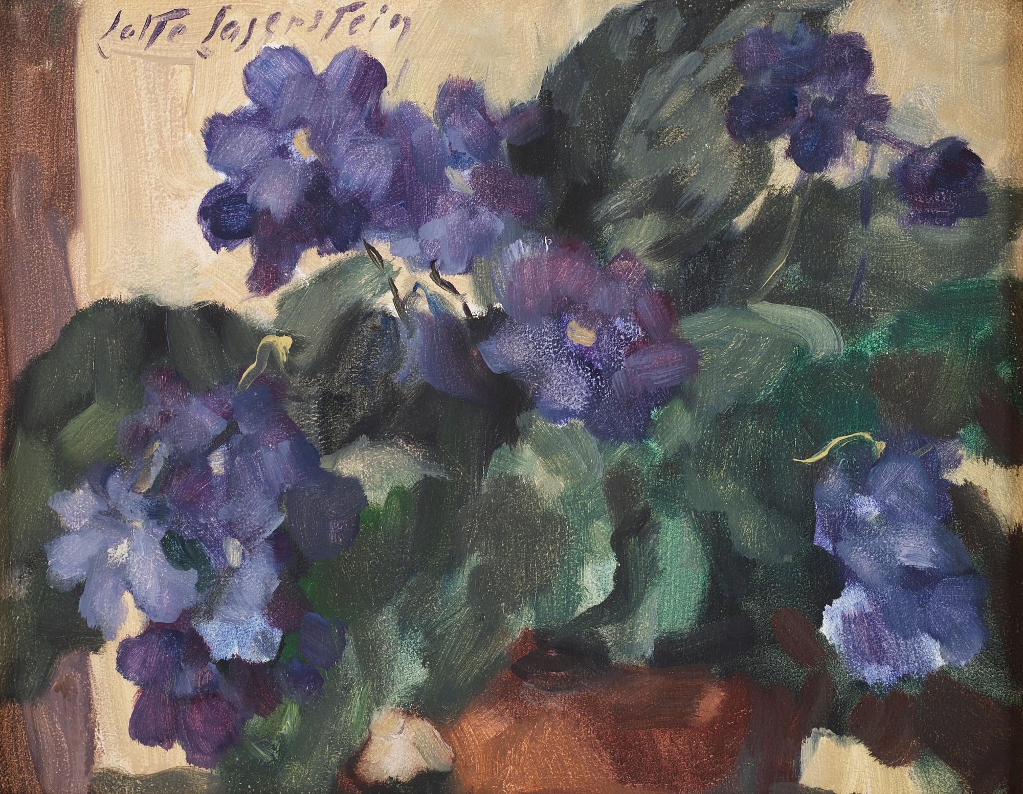 Lotte Laserstein | Still Life with Purple Flowers | MutualArt