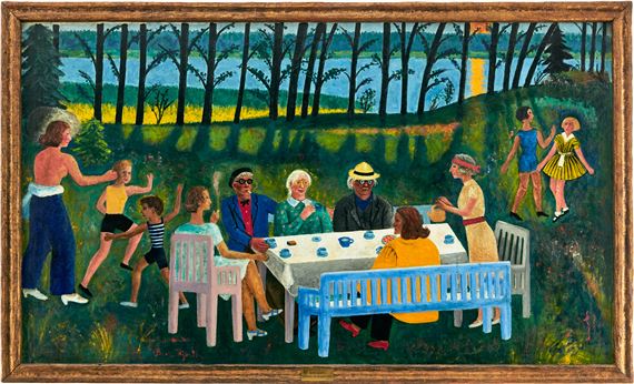 Bror Hjorth | ”Kafferep vid Långsjön” | MutualArt