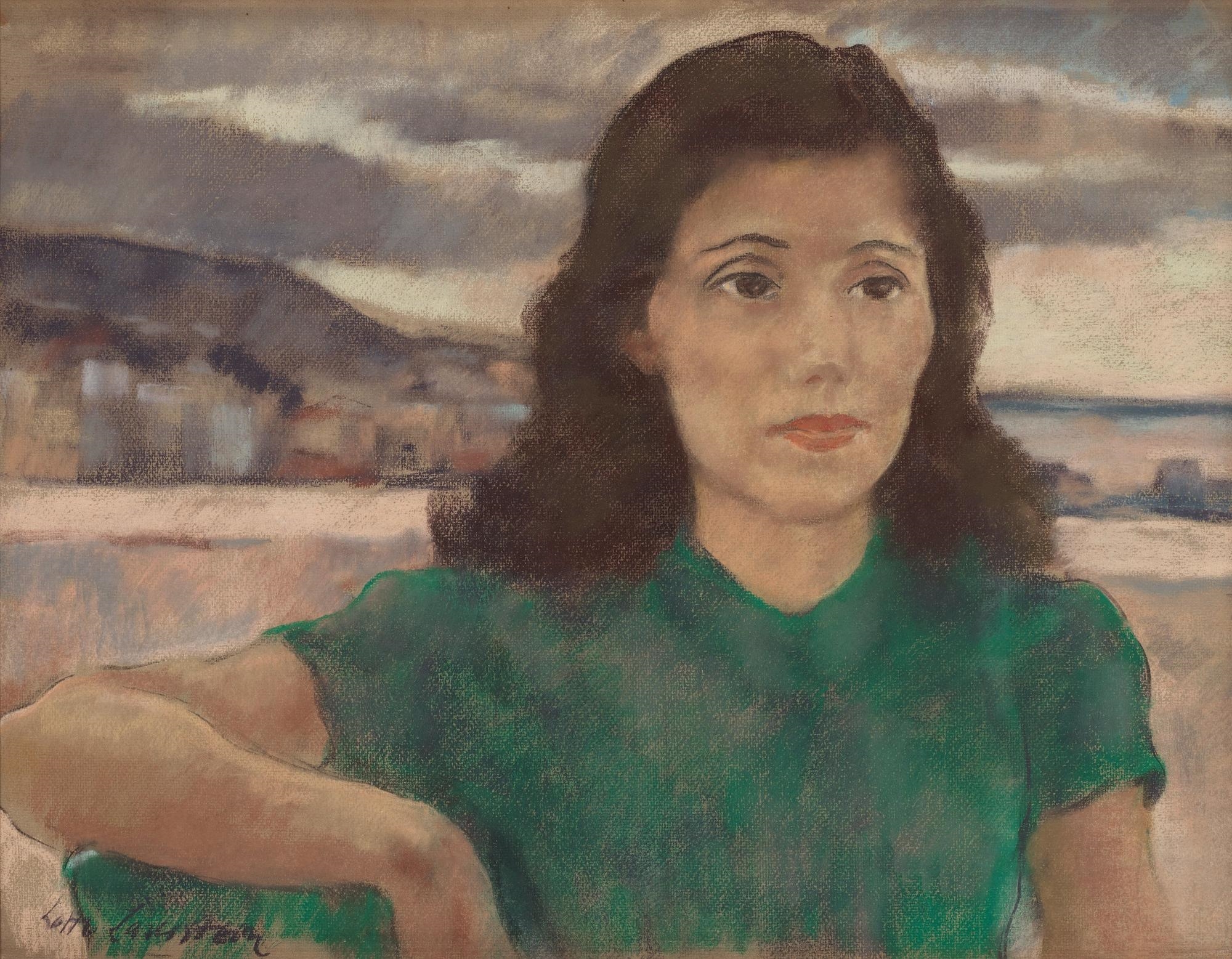 Lotte Laserstein | TRAUTE ROSE MIT ROTER KAPPE UND KARIERTER BLUSE ...