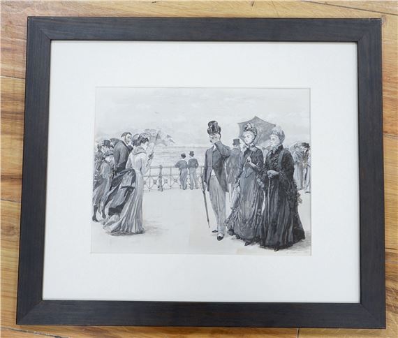 William Small | Victorian figures on a promenade (1889) | MutualArt