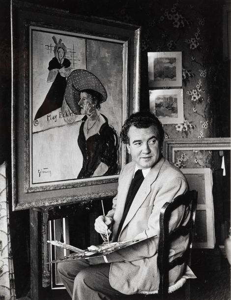 Willy Maywald | Painter Bob Gesinus Fisser in his Paris studio in front ...