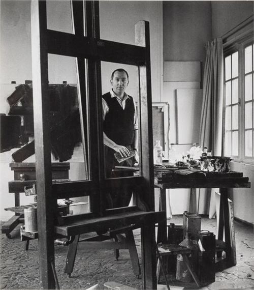 Willy Maywald | Pierre Soulages in his studio (Circa 1970) | MutualArt