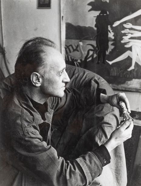 Willy Maywald | Painter Victor Brauner (profile) in his studio (Circa ...