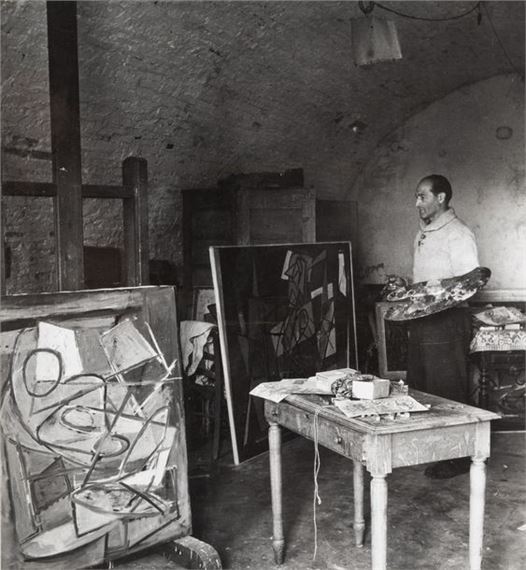 Willy Maywald | Painter Jean Villeri in his studio (Circa 1970) | MutualArt