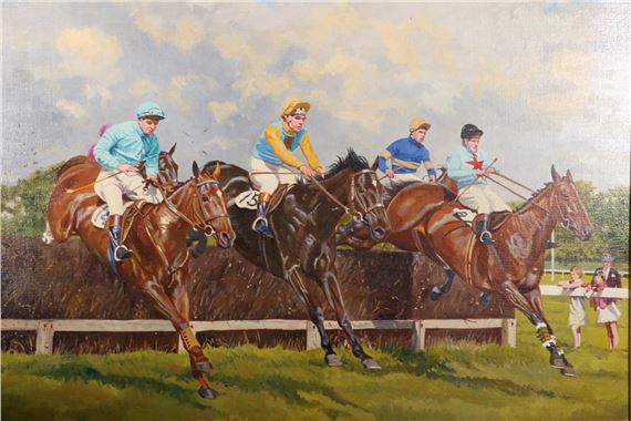 Reginald Llewellyn Harvey | Over The Last at Fontwell Park (1888 ...