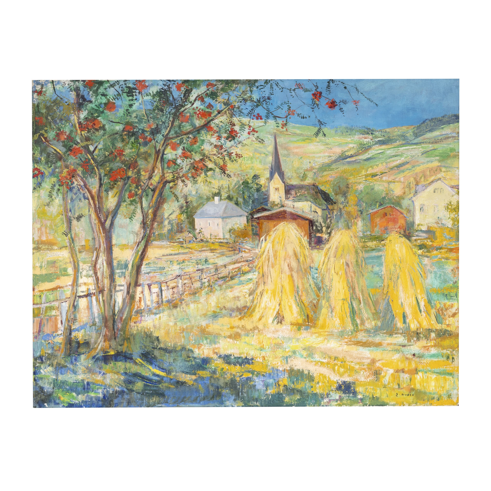 Ernst Huber | Vase with zinnias (1947) | MutualArt