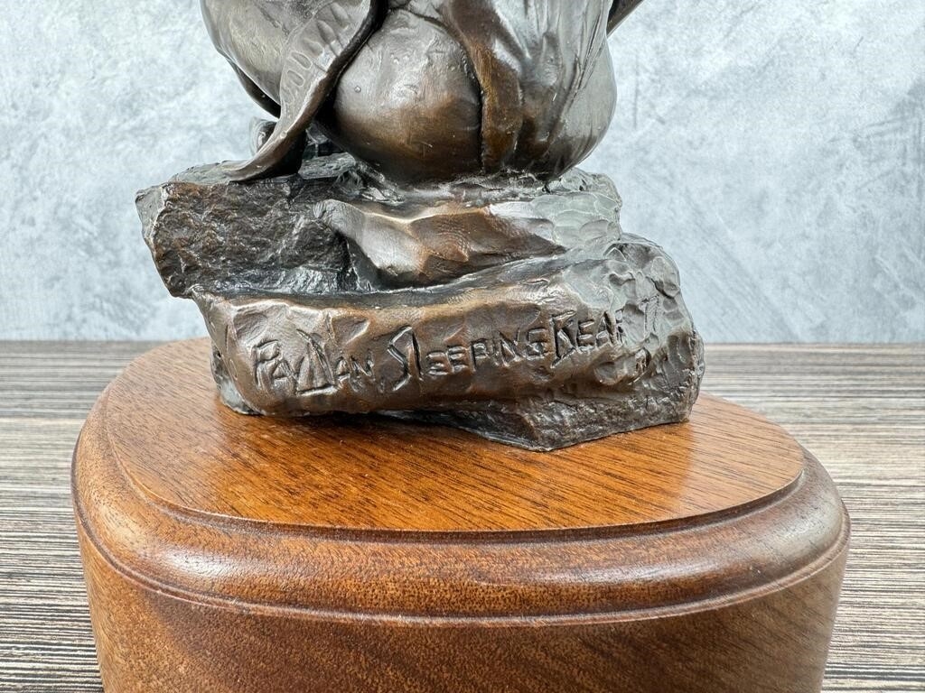 Dan Ray | Ray Dan Sleeping Bear Montana Indian Bronze | MutualArt