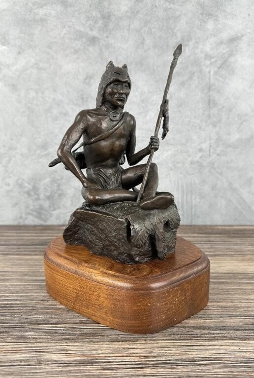 Dan Ray | Ray Dan Sleeping Bear Montana Indian Bronze | MutualArt