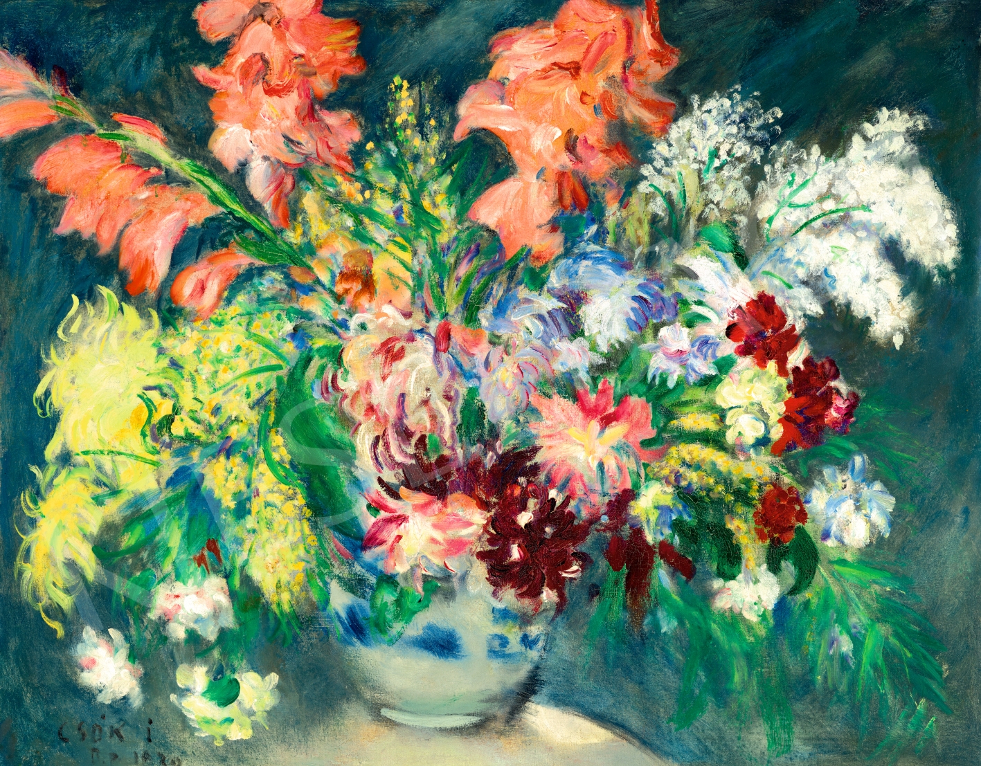Istvan Csók | Gaudy Flower Still Life (1930) | MutualArt
