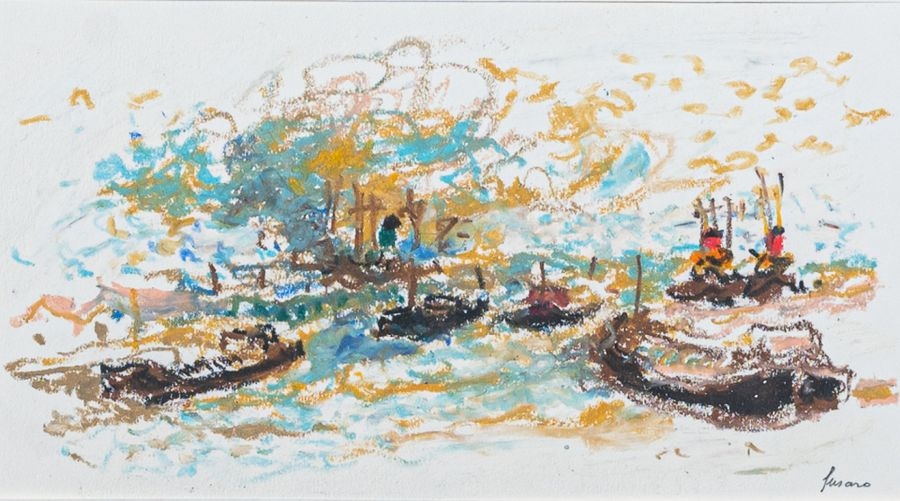 Jean Fusaro | The port of Sète Pastel | MutualArt
