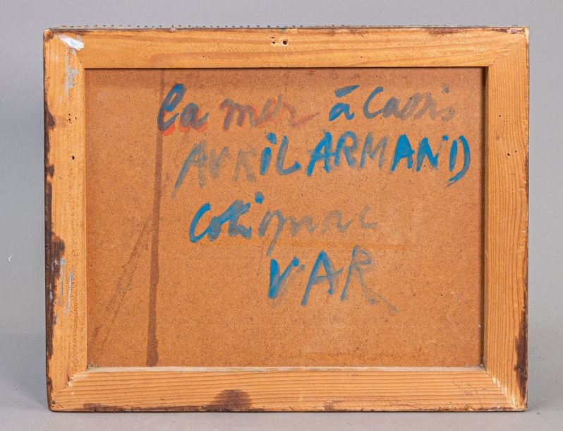 Armand Avril | The sea at Cassis of clothes pegs and corks on panel ...