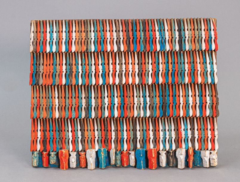 Armand Avril | The sea at Cassis of clothes pegs and corks on panel ...