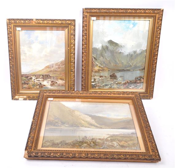 David Hewitt | DAVID HEWITT - THREE OIL ON BOARD LANDSCAPE PAINTINGS ...