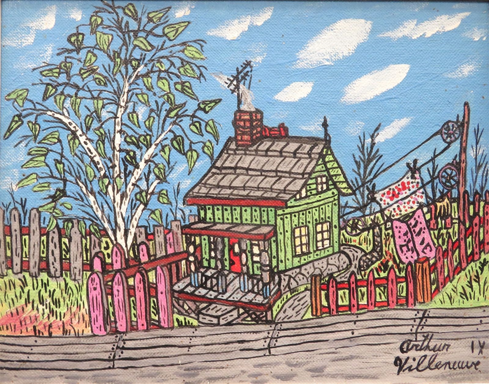 Arthur Villeneuve | A small cottage protected by a picket fence ...