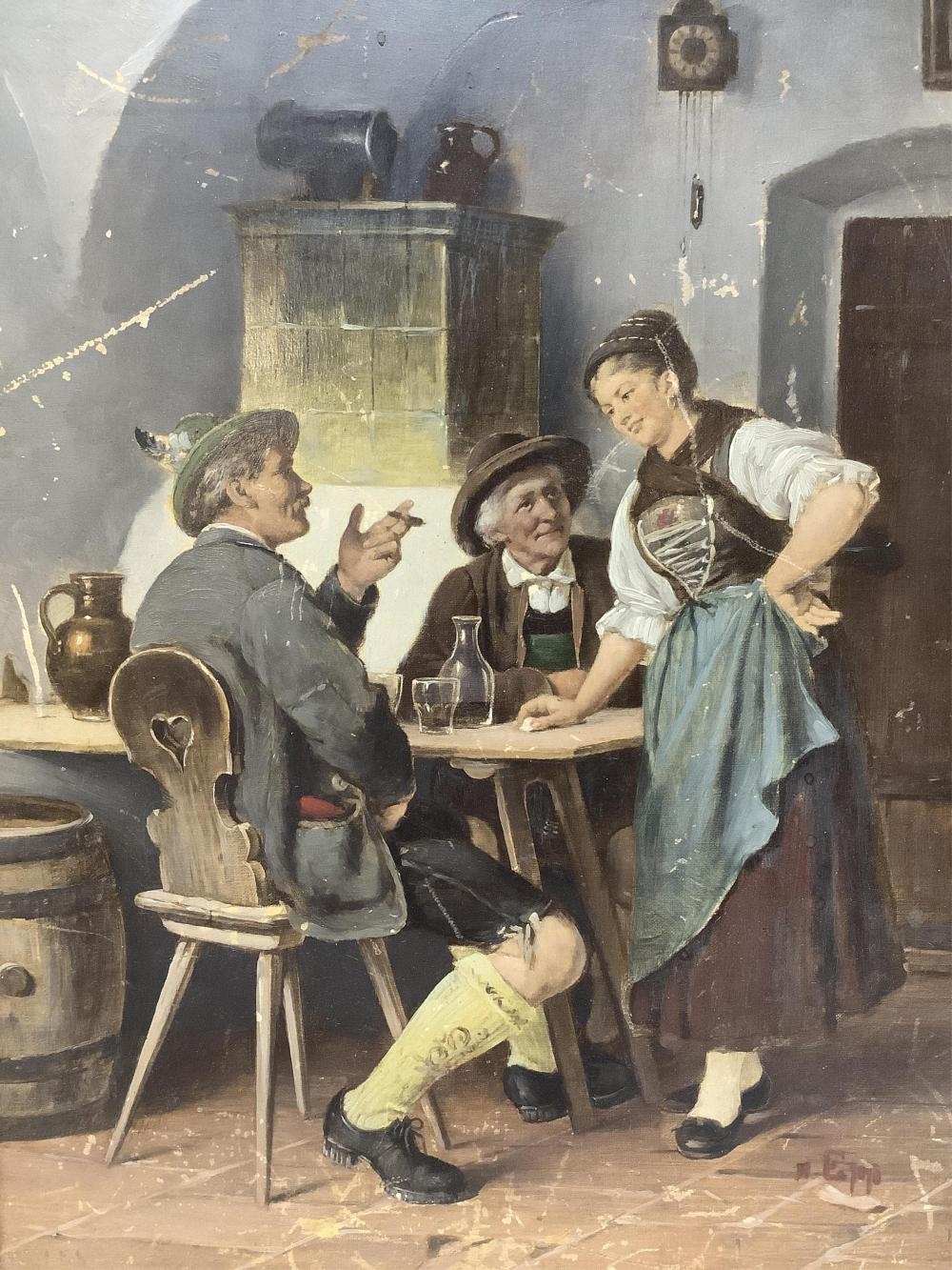 Rudolf Epp | Rudolf Epp German Tavern Oil On Board | MutualArt