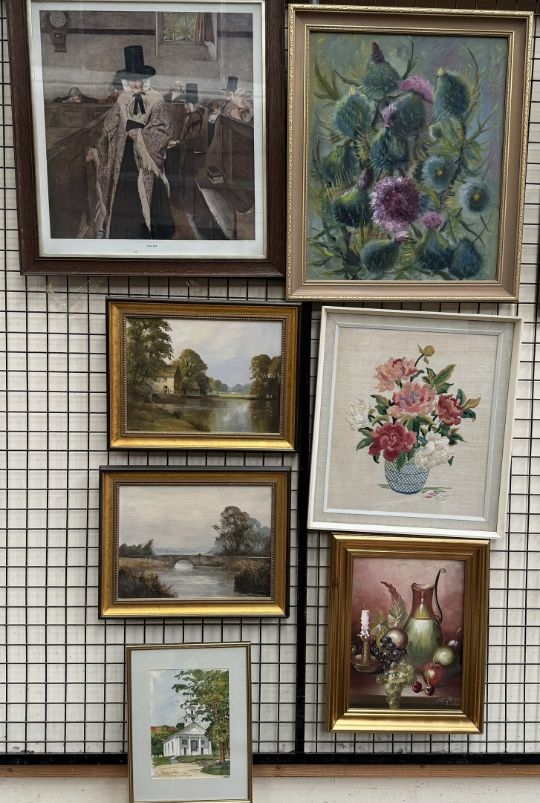 E. J. Wilson | E J Wilson A watermill on a lake Oil on canvas Together ...