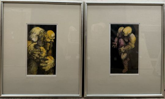 John Cleal | John Cleal Figures Watercolour Signed Together with ...