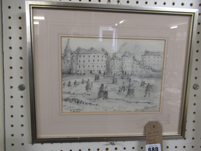 Frank Burke | FRANK BURKE PENCIL DRAWING OF RUINS | MutualArt