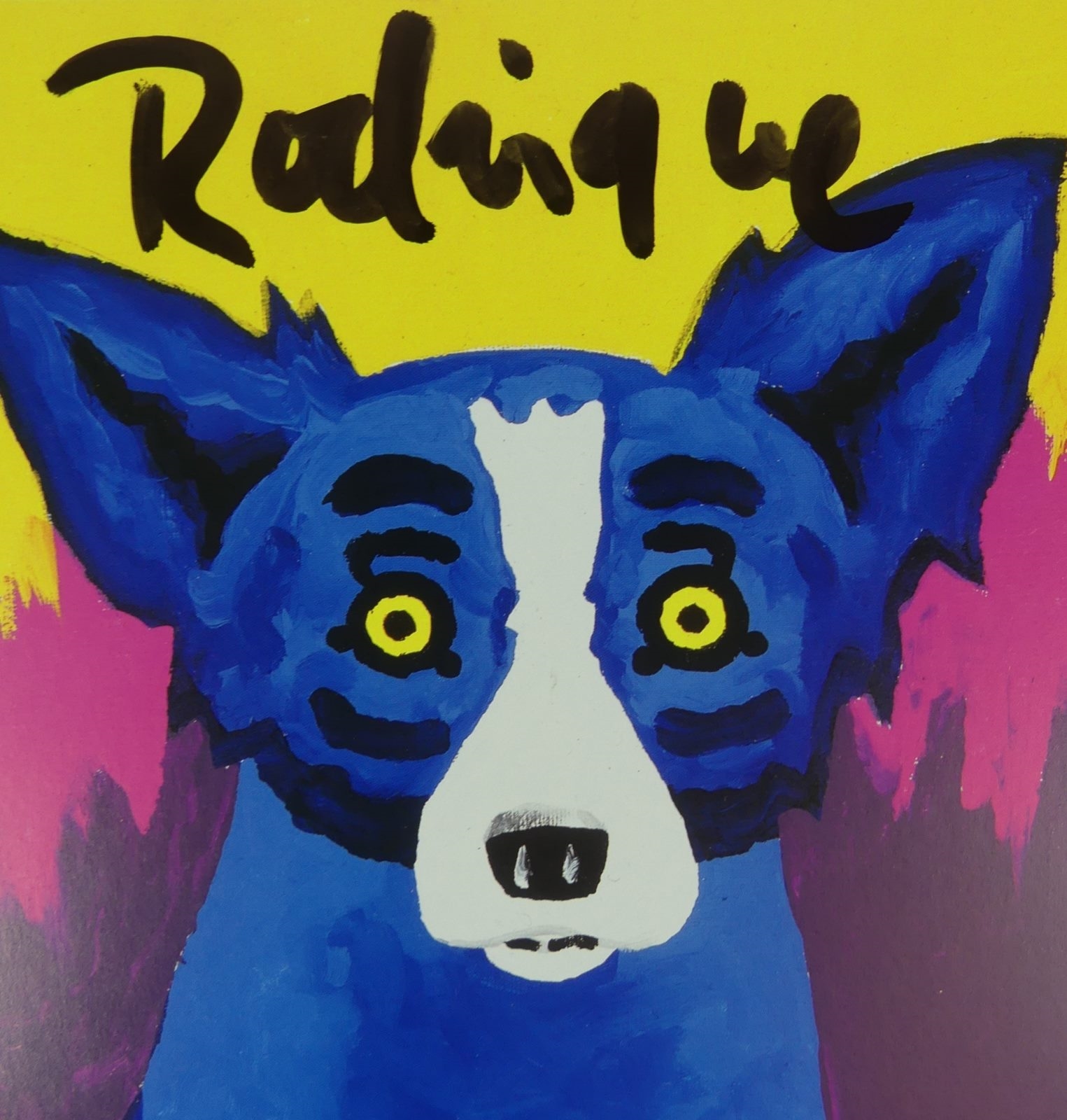 George Rodrigue | Offset lithograph depicting blue dog with colorful ...
