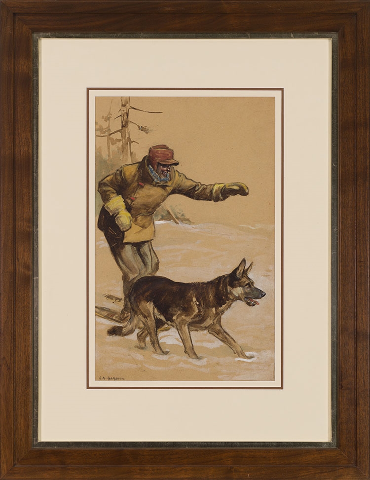 Clarence Gagnon | Trapper with His Dog | MutualArt