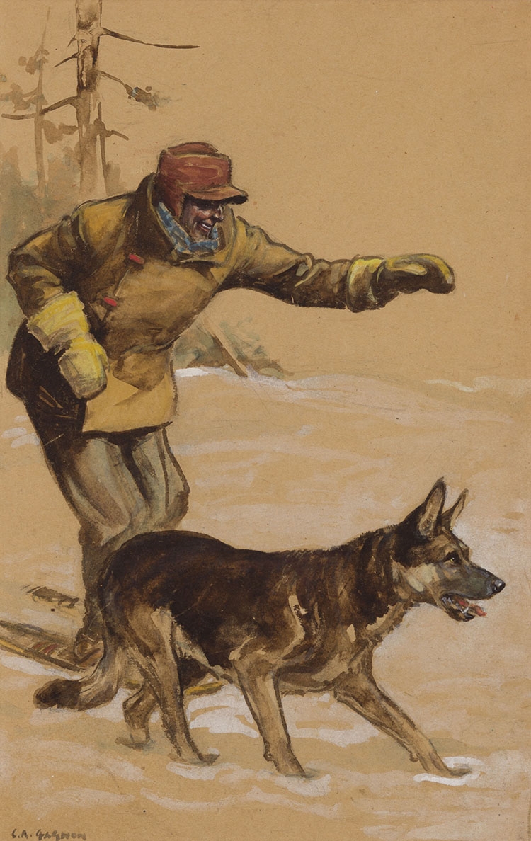 Clarence Gagnon | Trapper with His Dog | MutualArt